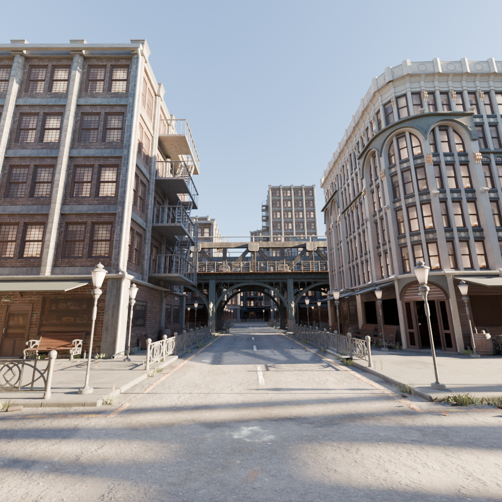 Vintage American City Street | Urban scenes | BlenderKit