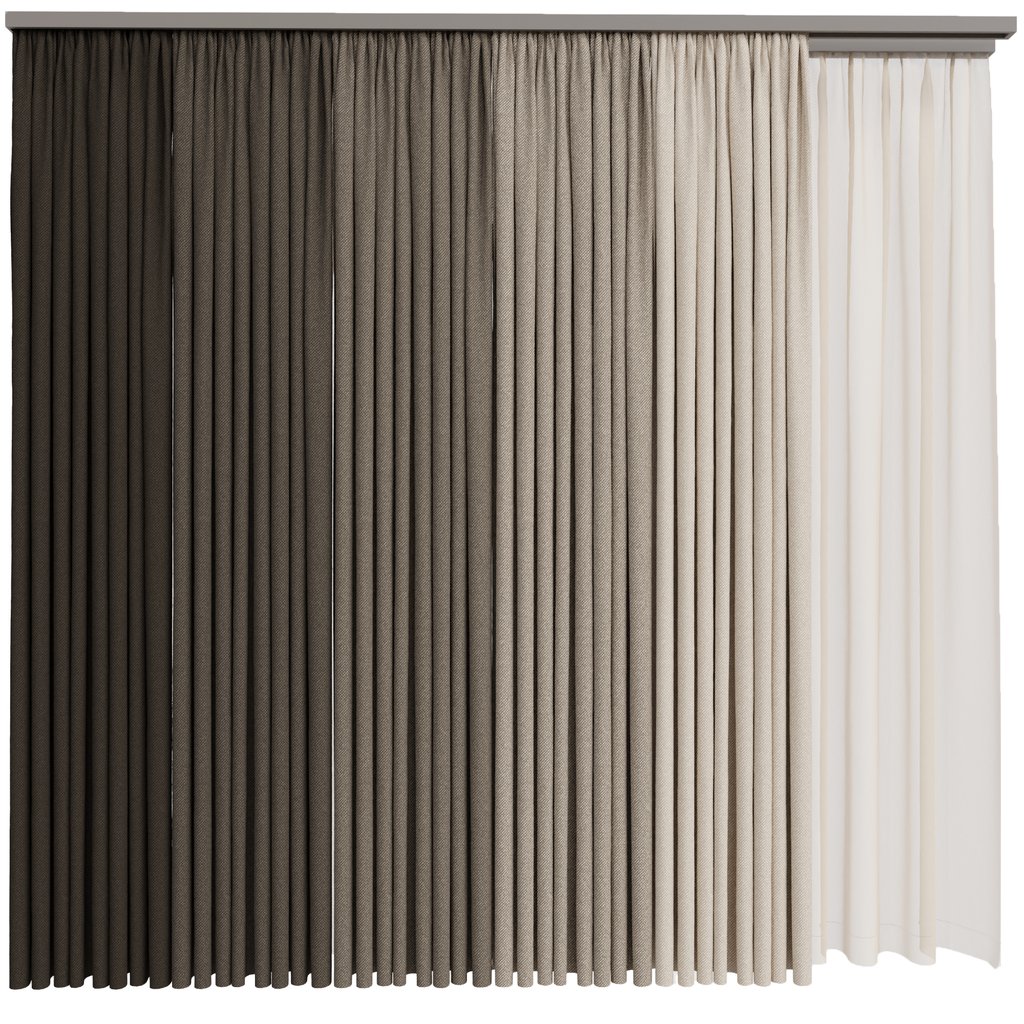 CottonCurtainSet | Curtains models | BlenderKit