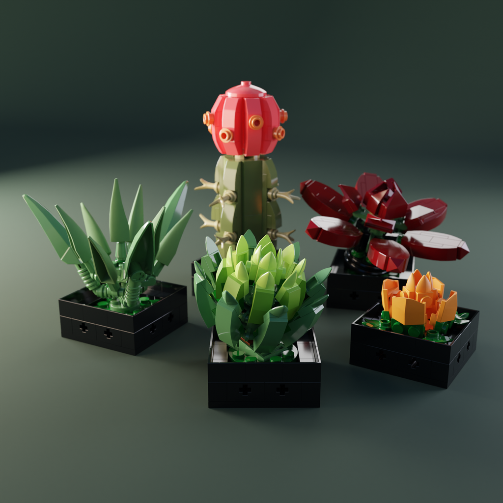 Lego Succulents | Decoration Sets models | BlenderKit