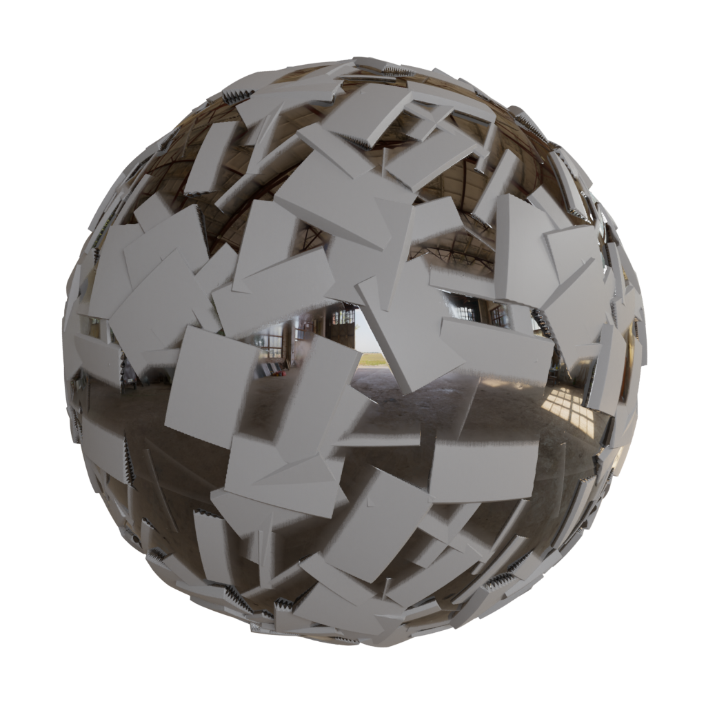 Wall mirror cubic geometry design | FREE ceramic materials | BlenderKit