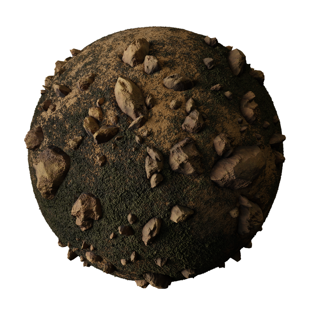 Rocky Mossy Ground | FREE ground materials | BlenderKit
