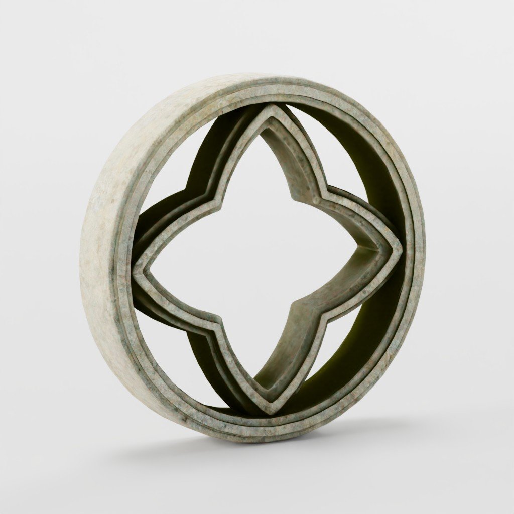 Stone Carving - Mandala Window | Molding / Carving models | BlenderKit