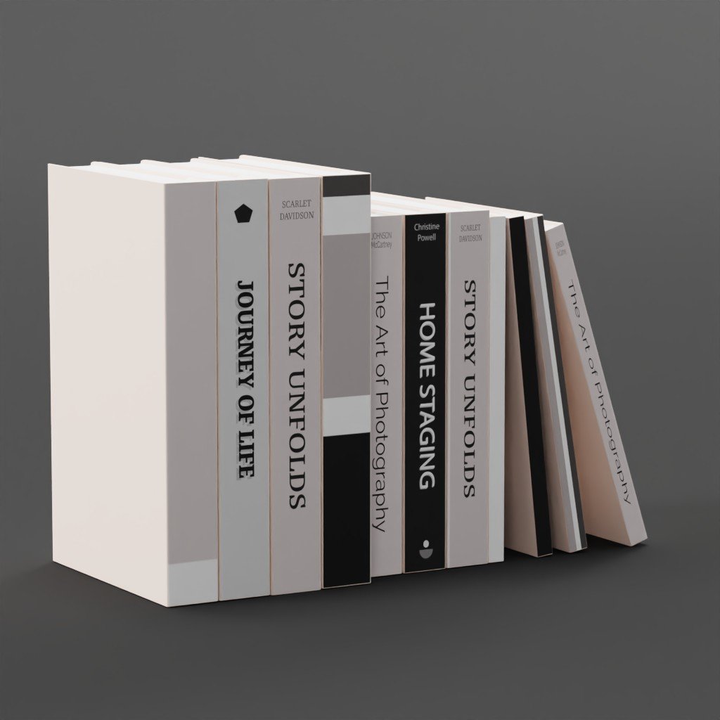 Standing Stack of Books Tidy | Books models | BlenderKit
