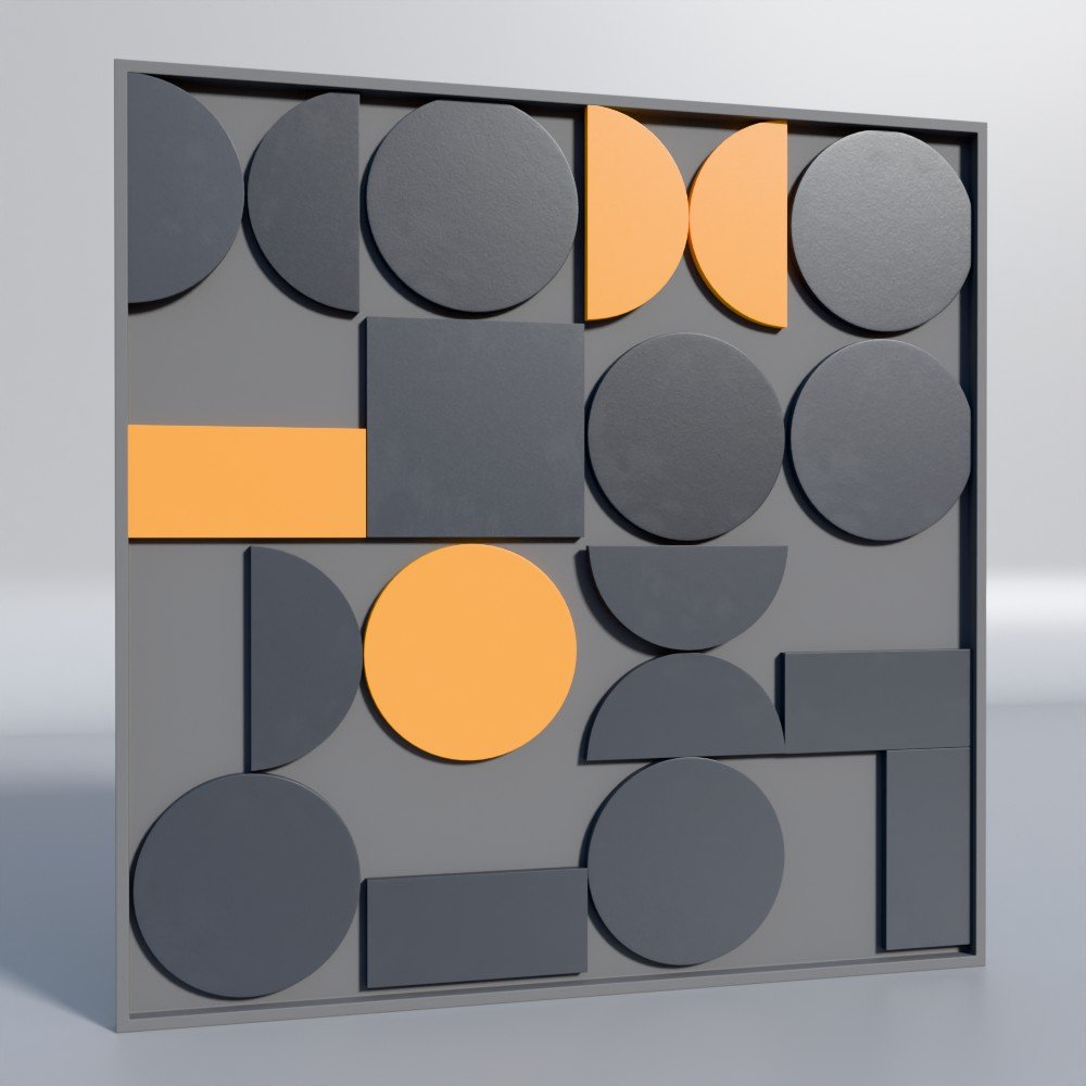 Geometric Decorative Wall Panel | Wood Panels models | BlenderKit
