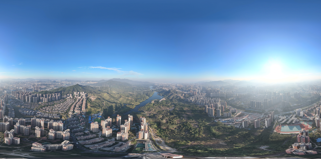 Green tree mountain cloud bluesky | Nature HDRis | BlenderKit