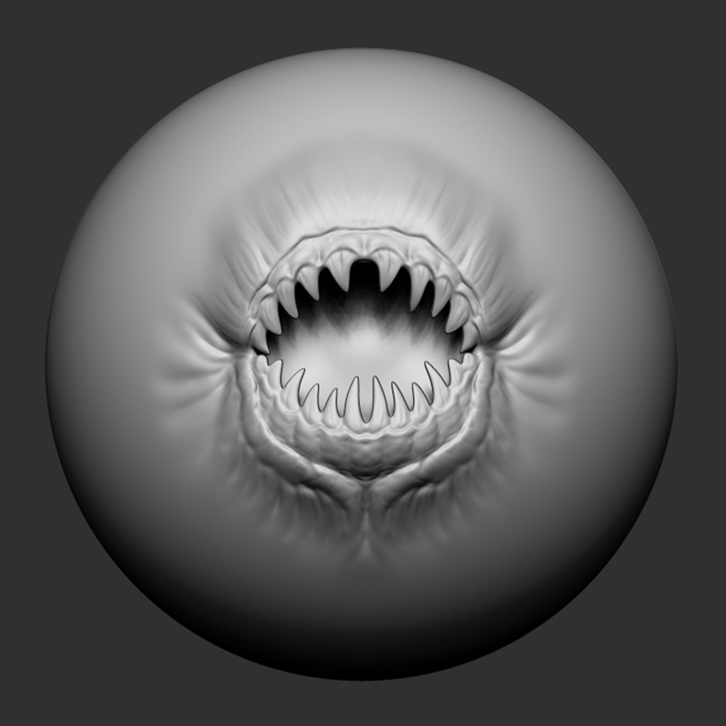 NS Creature mouth parasite leech | Face / Head brushes | BlenderKit
