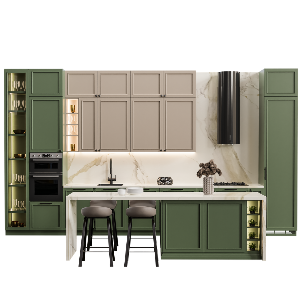 Neoclassic Kitchen E | Kitchen Sets models | BlenderKit