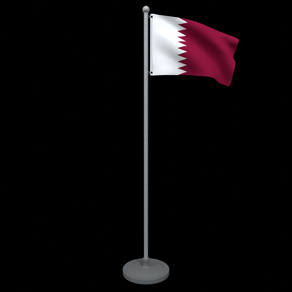 Animated Flag of Qatar | Exterior Elements models | BlenderKit