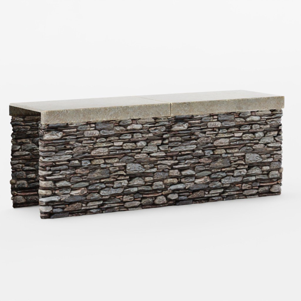 Boulder Wall Section 14 | Stone Panels models | BlenderKit