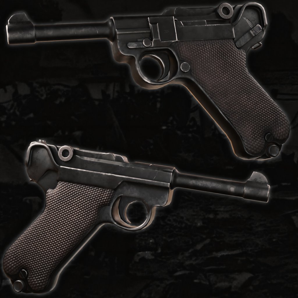 Mauser C96 "Broomhandle" Pistol | Military models | BlenderKit