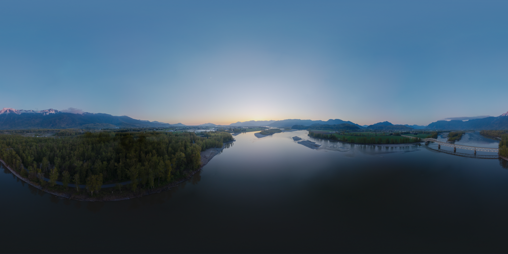River and Mountains at Twilight | Nature HDRis | BlenderKit
