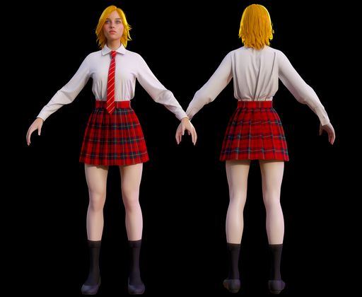 School girl - Female School Uniform | Women models | BlenderKit