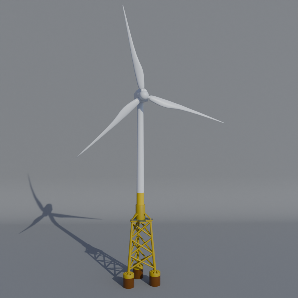 Offshore Wind Turbine on Jacket | FREE Industrial Machinery models ...