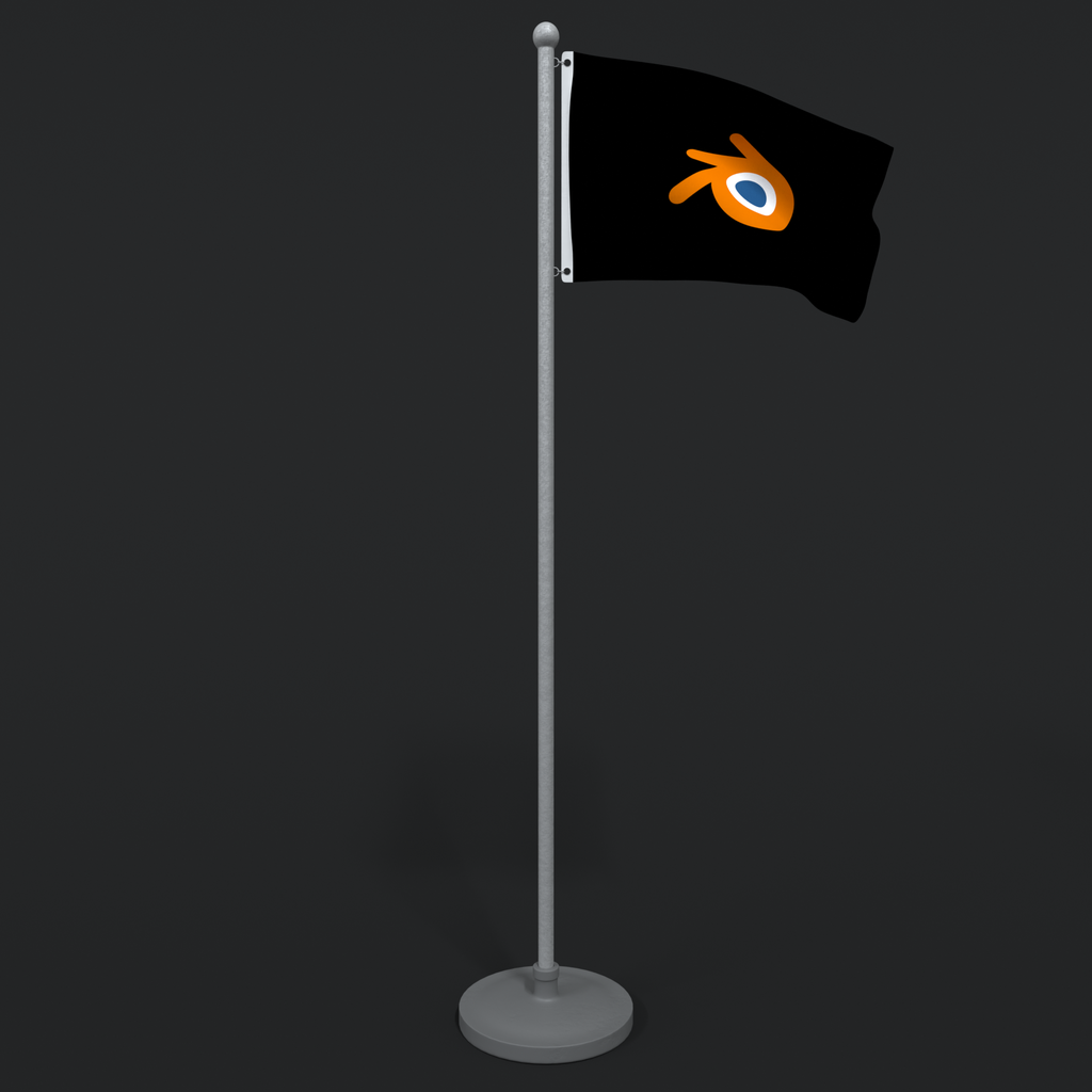 Animated Blender Flag | Exterior Elements models | BlenderKit