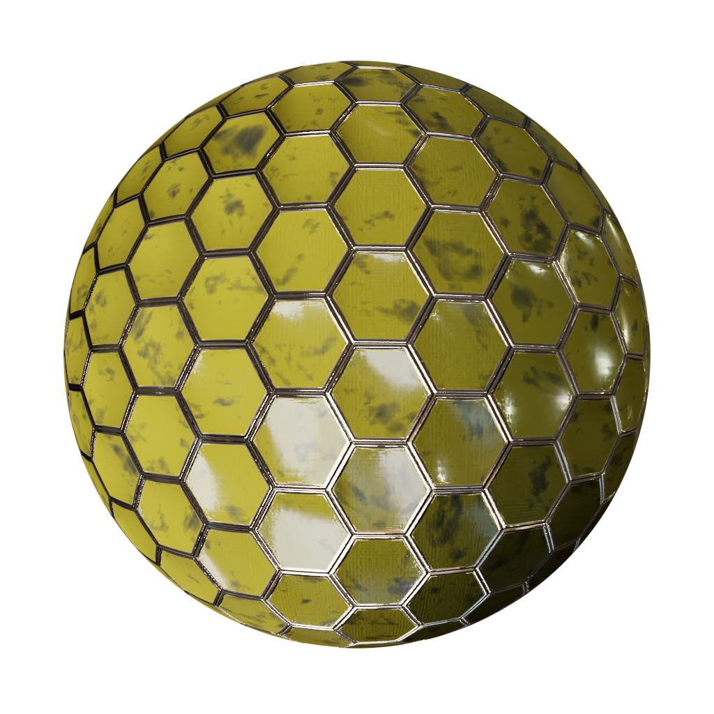 Hexagonal Metal Frames | FREE metal materials | BlenderKit