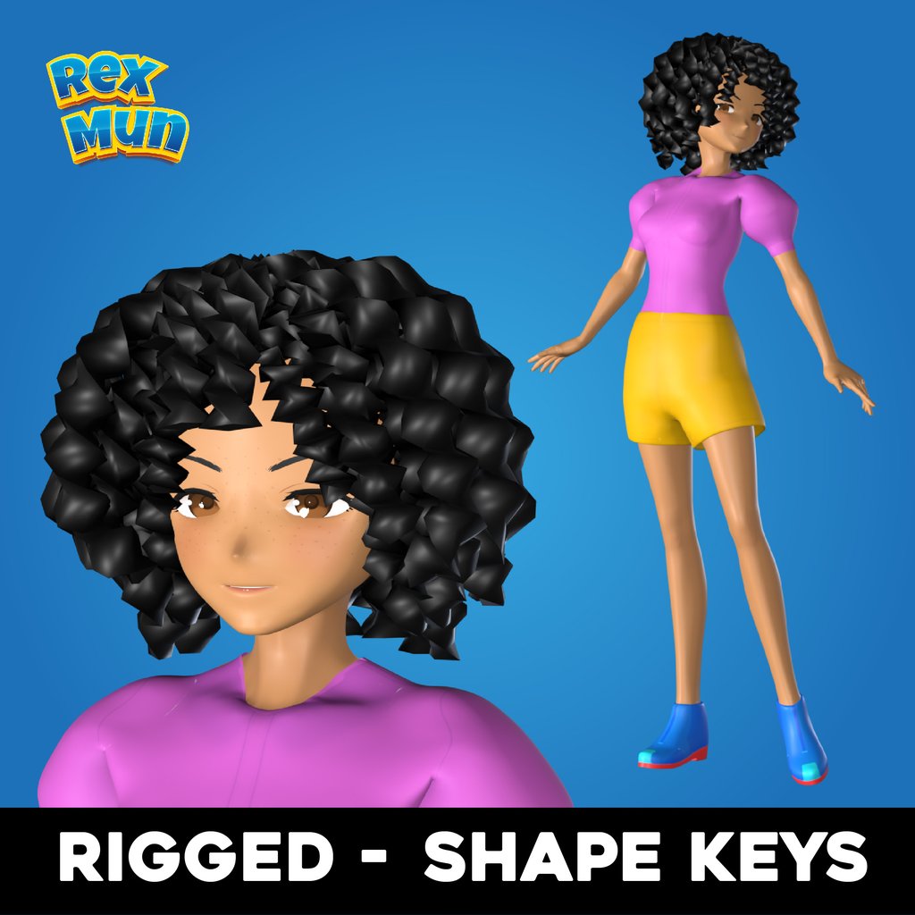 Character Rigged Anime Girl Free Women Models Blenderkit