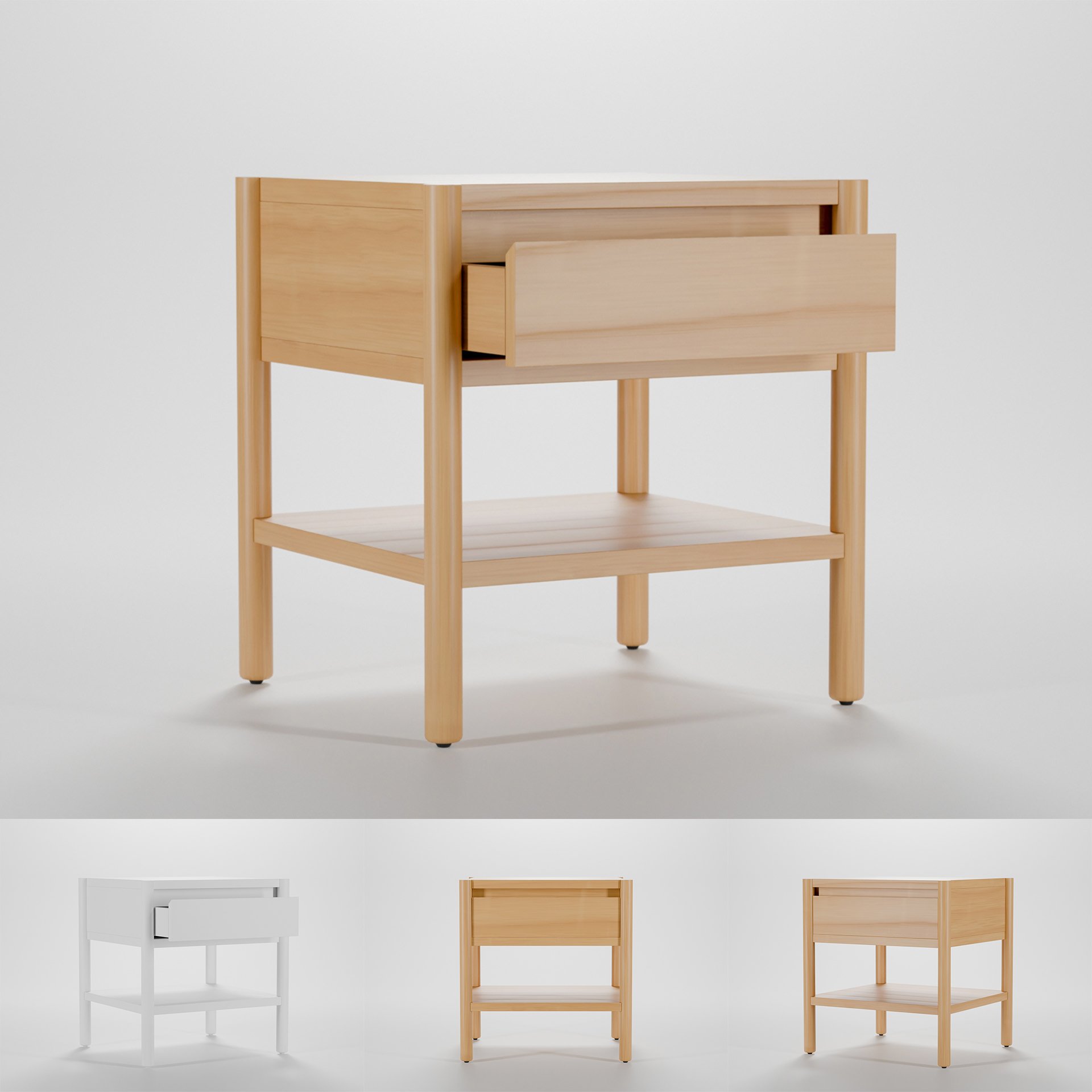 Monarch One Drawer Nightstand | Sideboard & Drawers models | BlenderKit