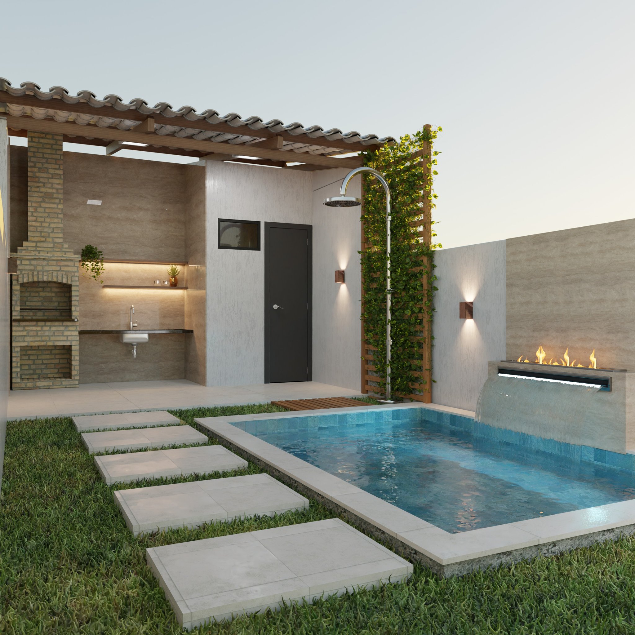 Compact pool area | Public scenes | BlenderKit