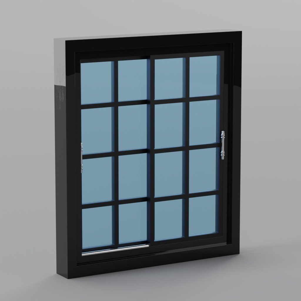 Modern Iron Sliding Window Grid | FREE Windows models | BlenderKit