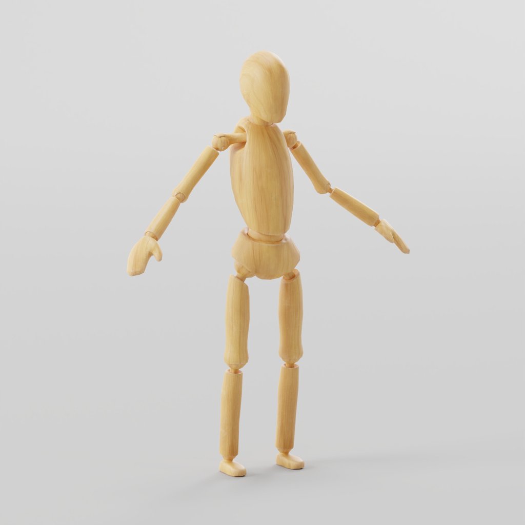 Wooden Mannequin (Rigify) | FREE Characters models | Blendkit