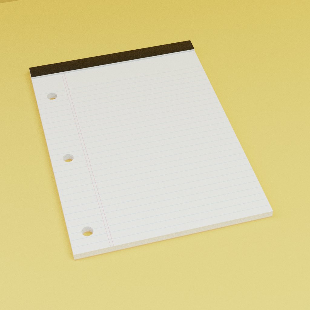 Legal Note Pad White | FREE Miscellaneous models | BlenderKit