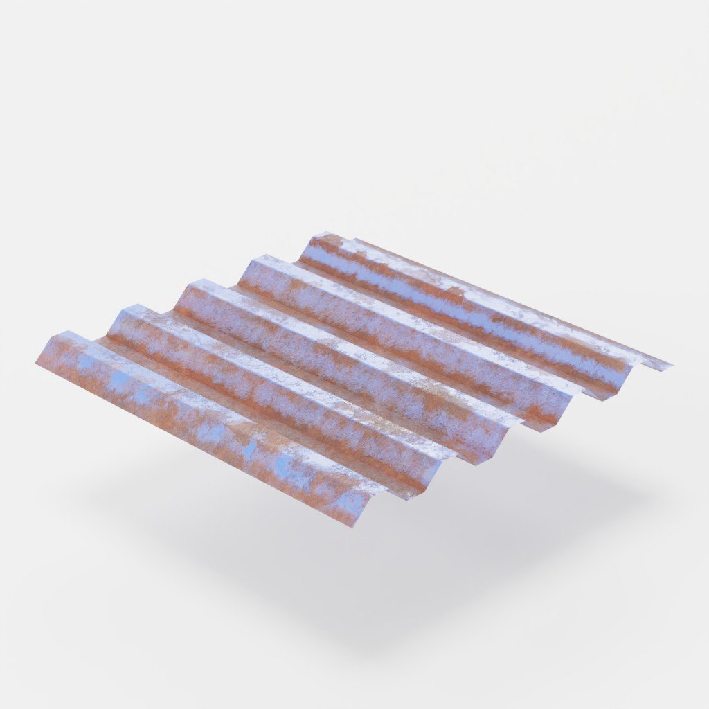 Corrugated Roof Panel Square Variation | FREE Industrial parts models ...