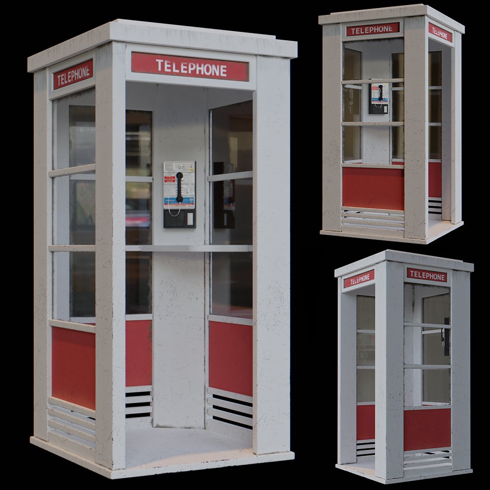 Phone Booth 01 | 3D Urban Environment models | BlenderKit
