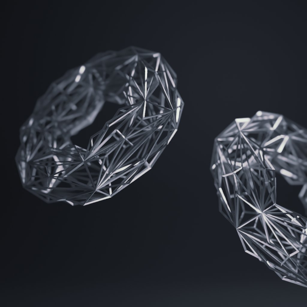 Abstract Geometry Wireframe Spinning | FREE Abstract scenes | BlenderKit