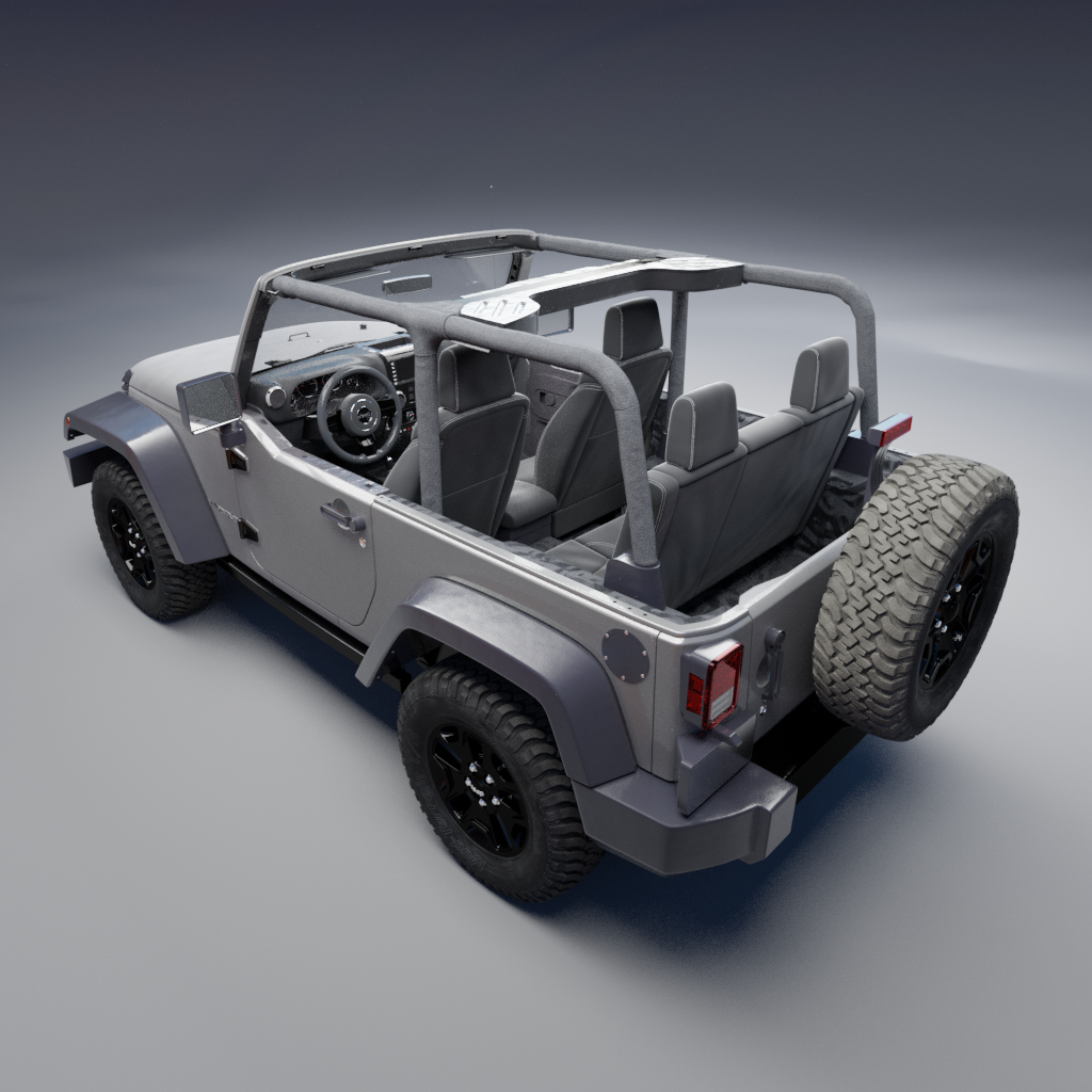2010 Jeep Wrangler with Interior | Modern Cars models | BlenderKit