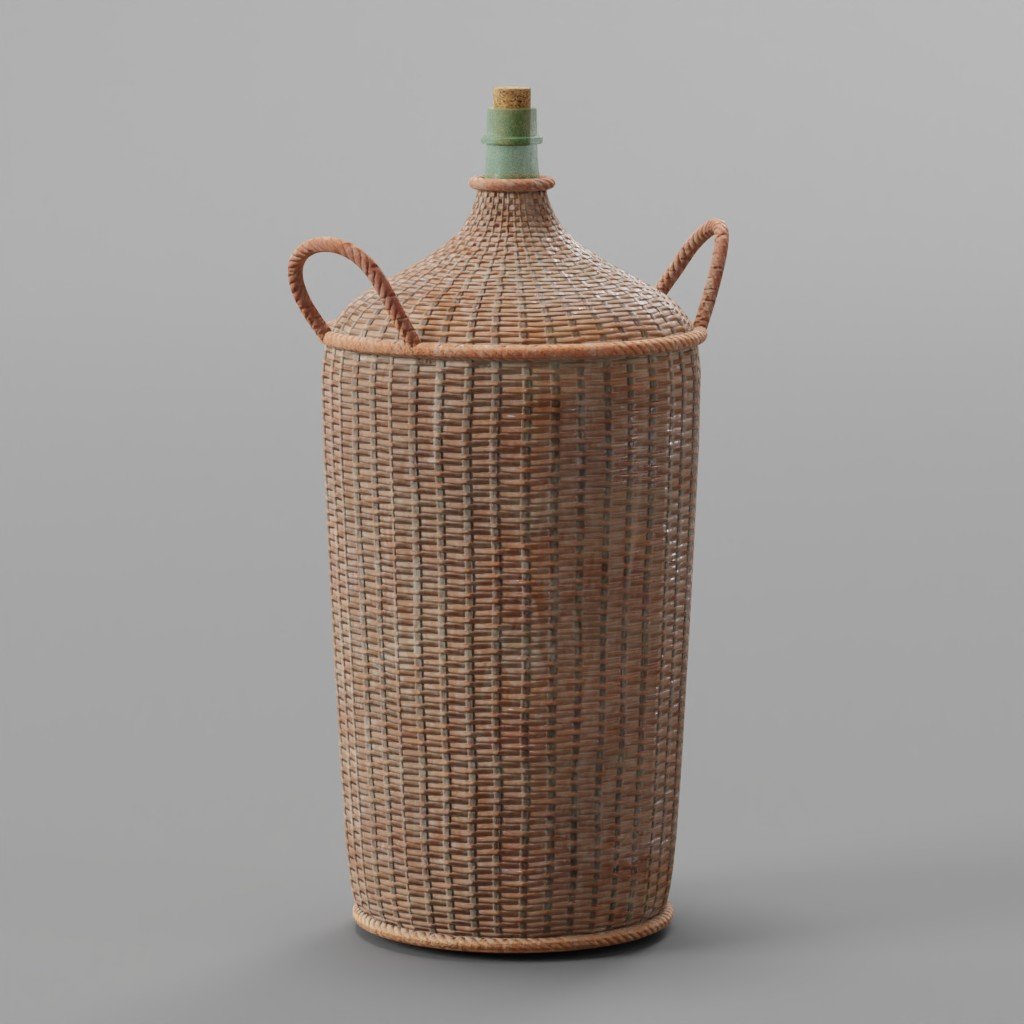 Medieval market bottles wicker | Containers models | BlenderKit