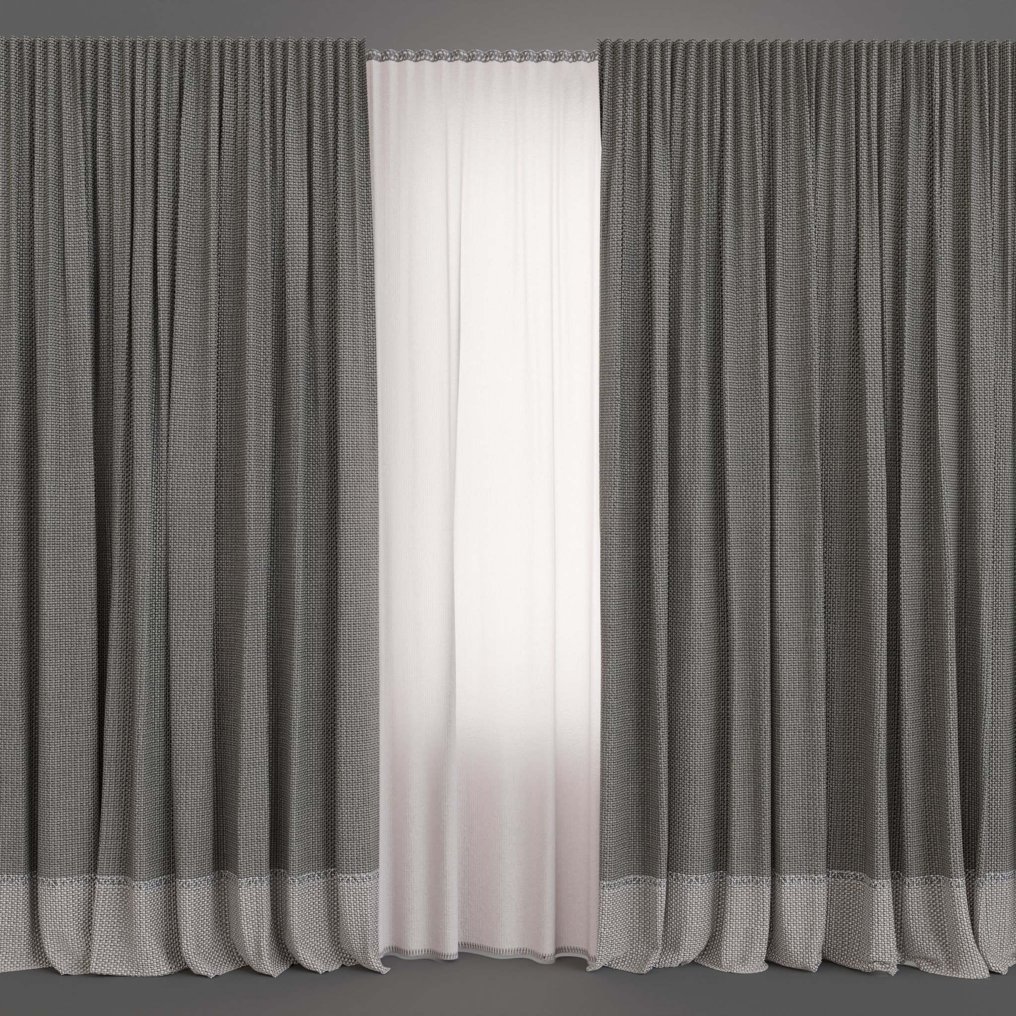 Curtains with sheer | Curtains models | BlenderKit