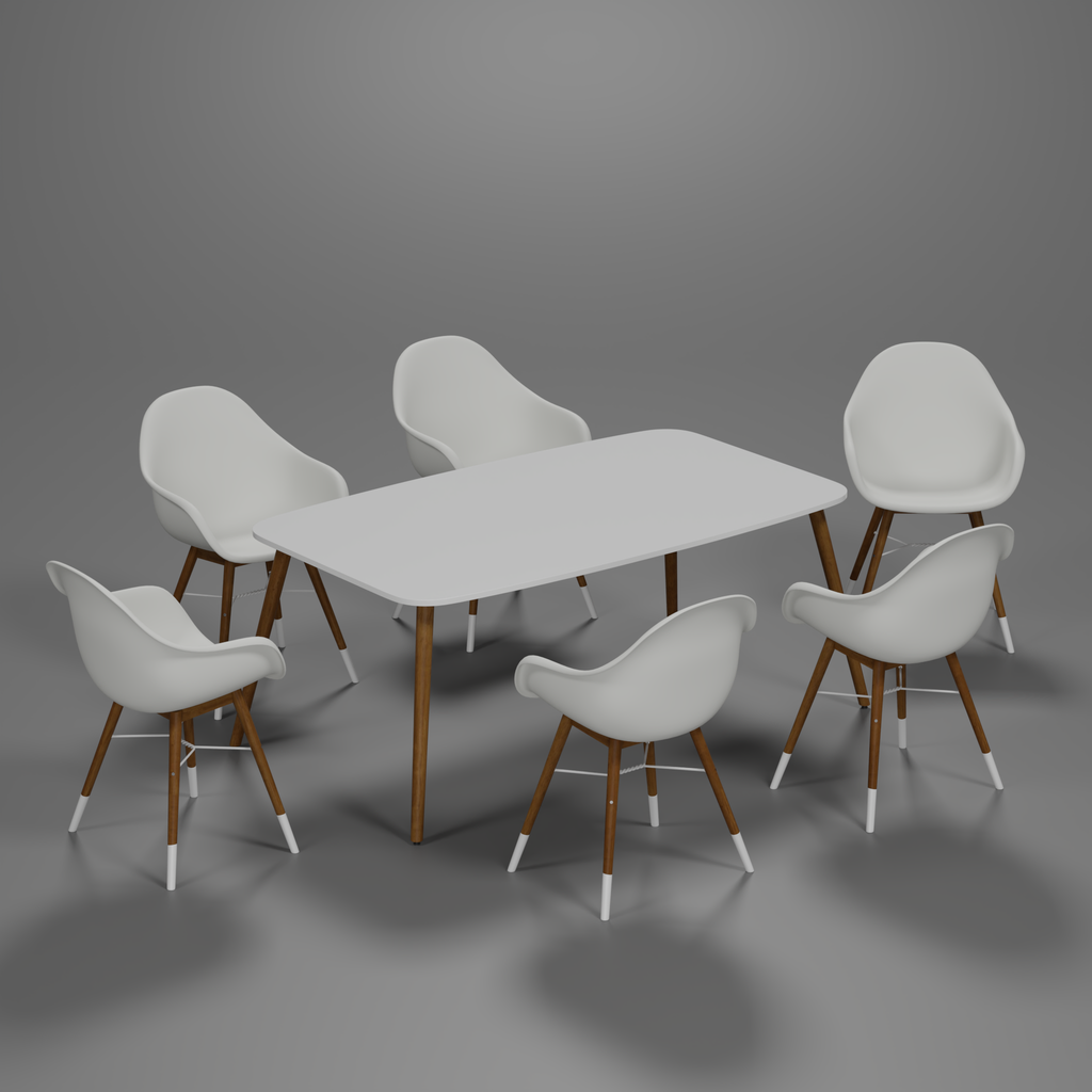 Modern Dining Table Set with Armchairs | FREE Outdoor Furniture models | BlenderKit