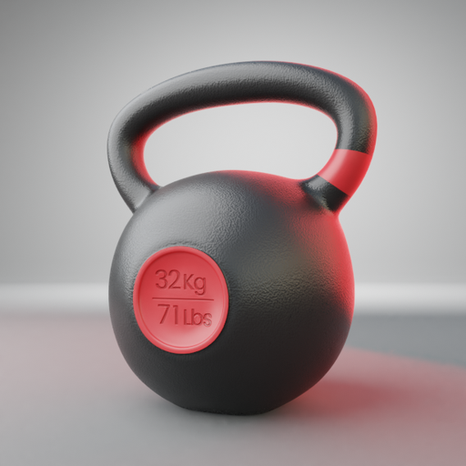 Kettlebell 32kg/71Lbs | Gyms models | BlenderKit