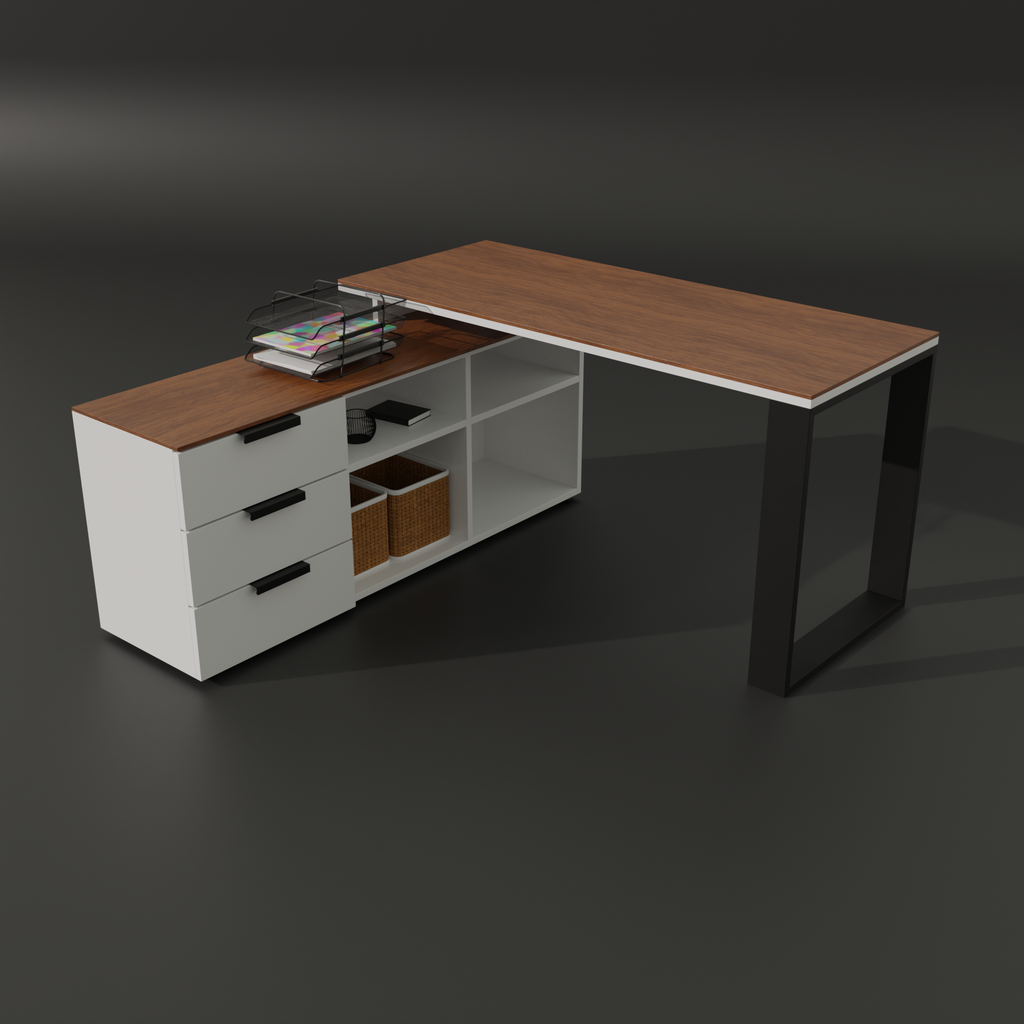 Corner desk | FREE Office Tables models | BlenderKit