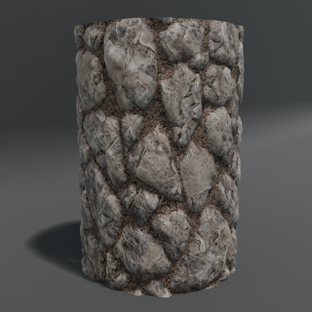 Stone Cylinder Post Pillar Boulder | Historic Buildings models | BlenderKit