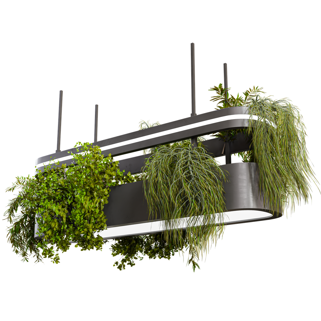 Pendant light with plants F | Ceiling Lights models | BlenderKit