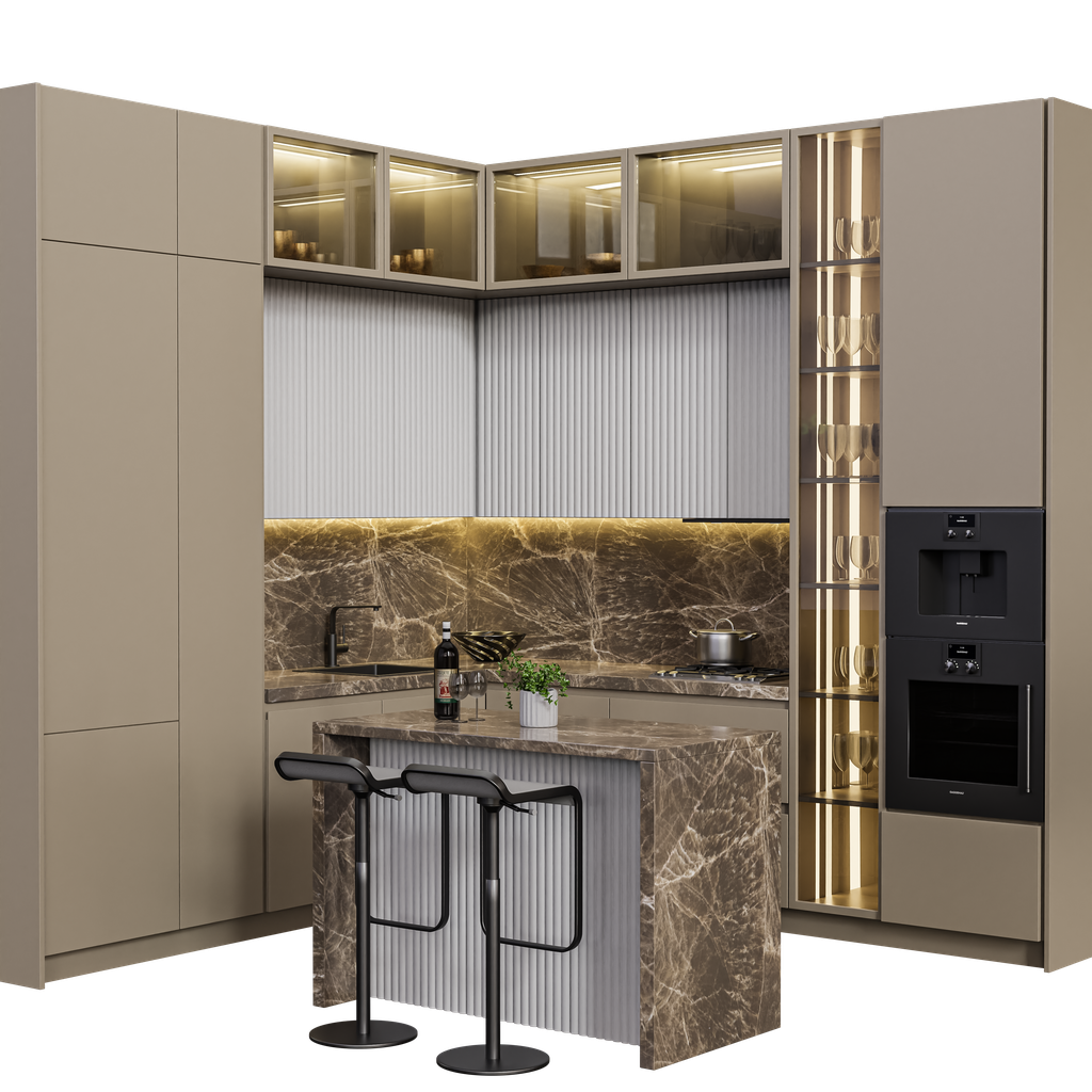 Kitchen modern 75 | Kitchen Sets models | BlenderKit