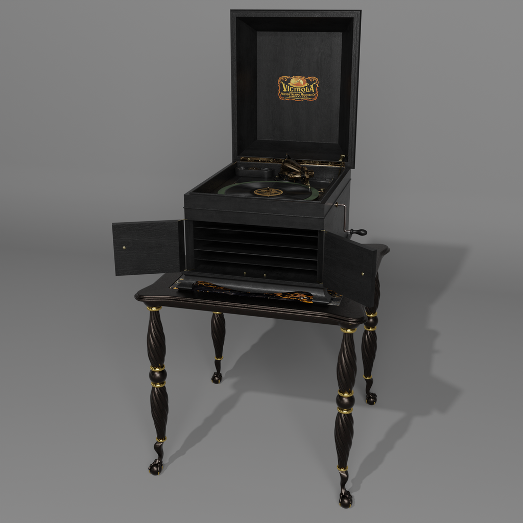 Victrola VV-IX Phonograph Black | FREE Audio Devices models | BlenderKit