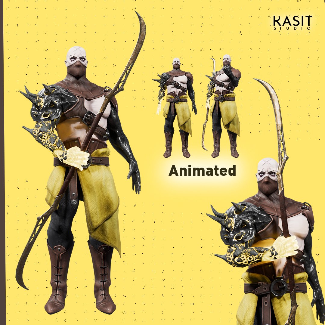 Dagon man spear animated | Men models | BlenderKit