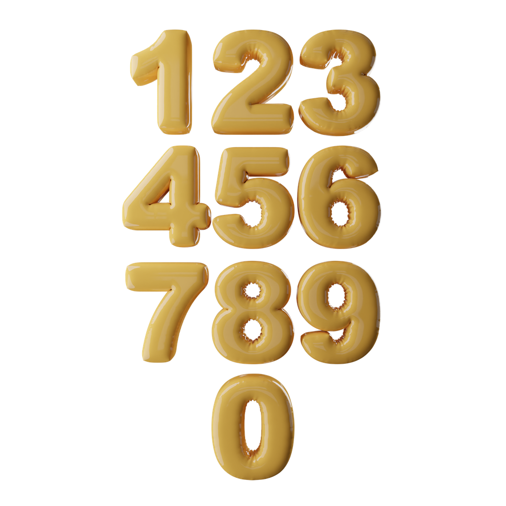 Ballon Numbers | FREE Interior Sculptures models | BlenderKit