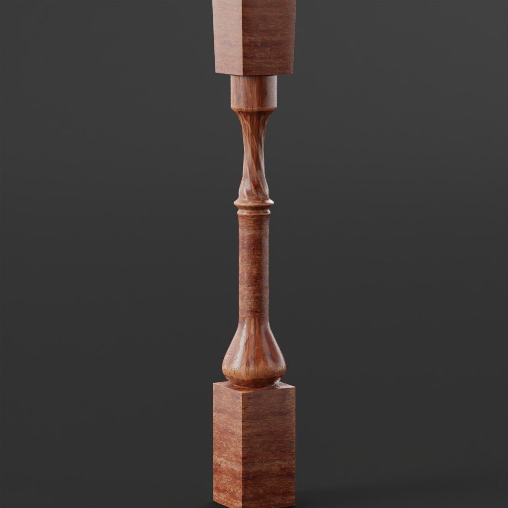 Wood Stair Railing Part 2 | FREE Stairs models | BlenderKit