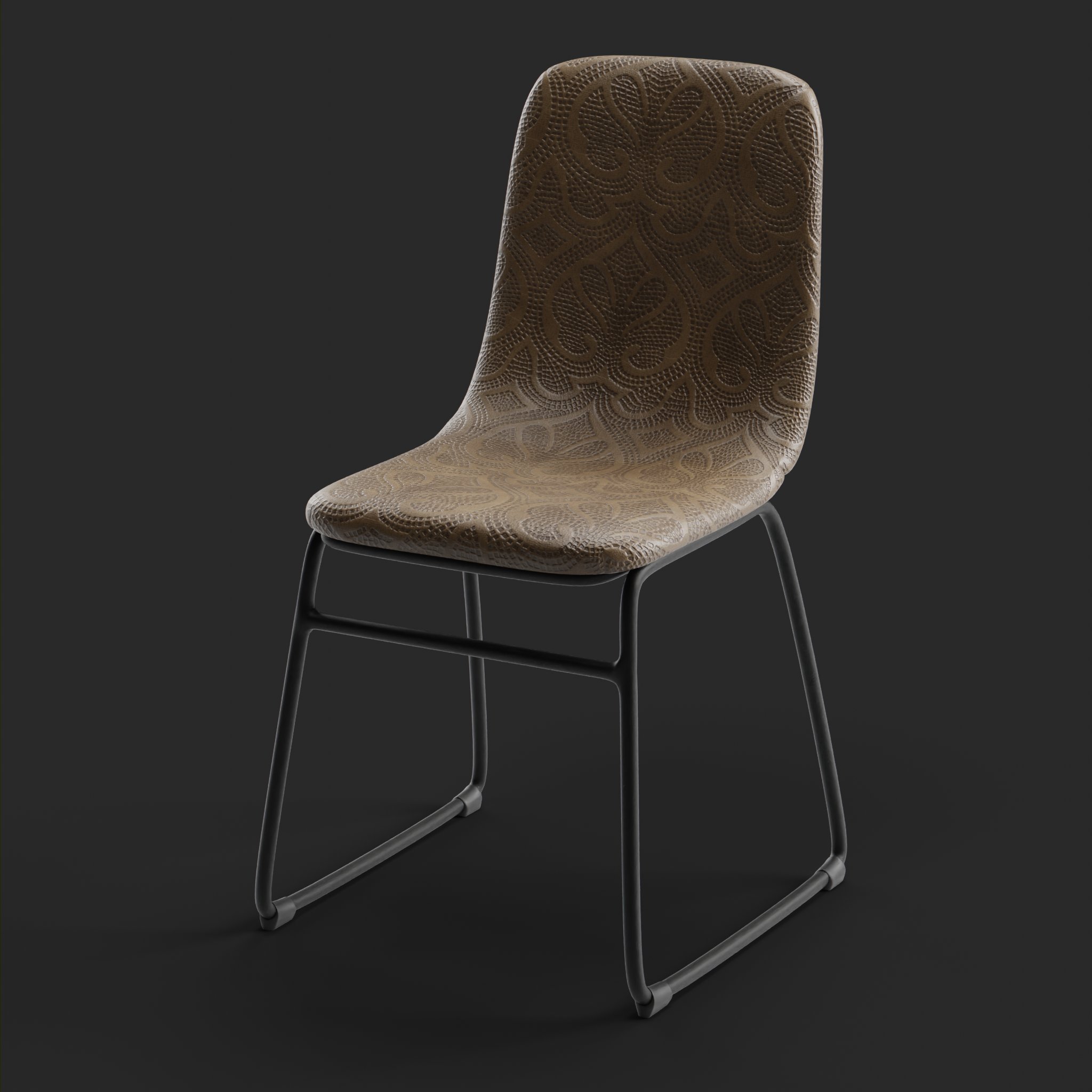 Leather High Chair | Sitting Chairs models | BlenderKit