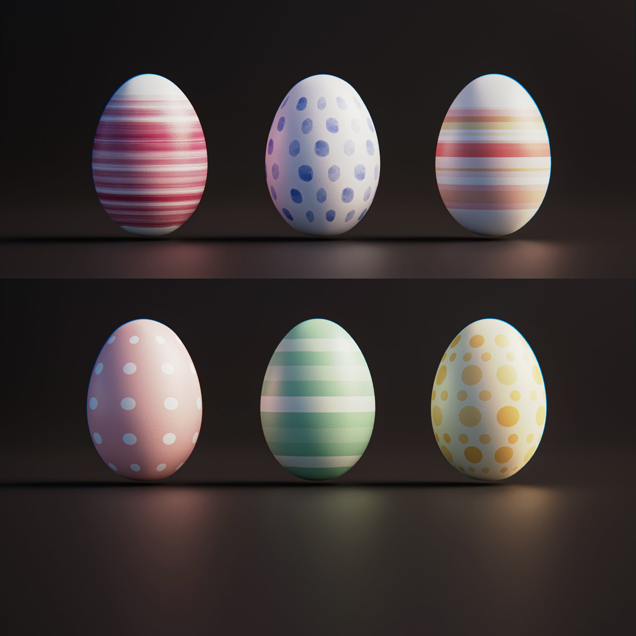 Easter Eggs with seamless Texture | Holiday Decorations models | BlenderKit