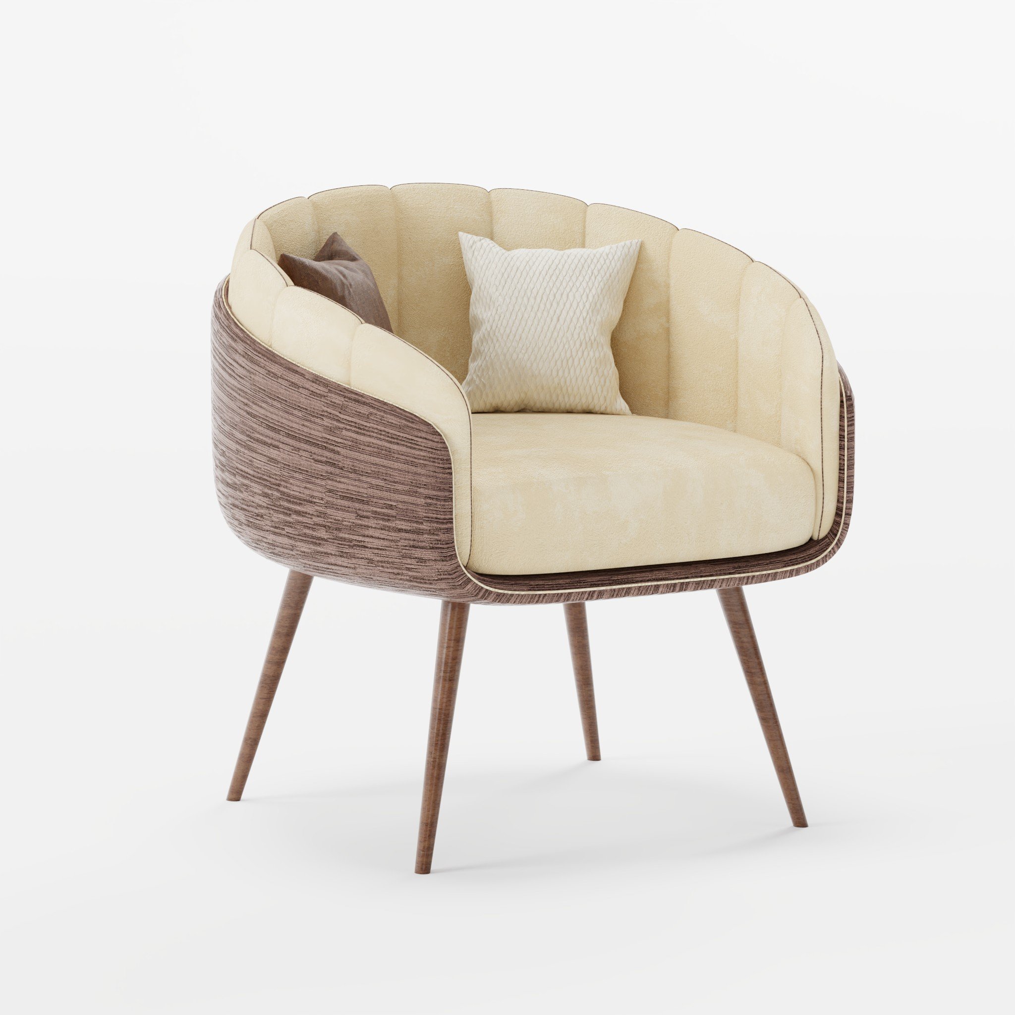 Morden Fort Velvet Barrel single sofa | Sofas models | BlenderKit