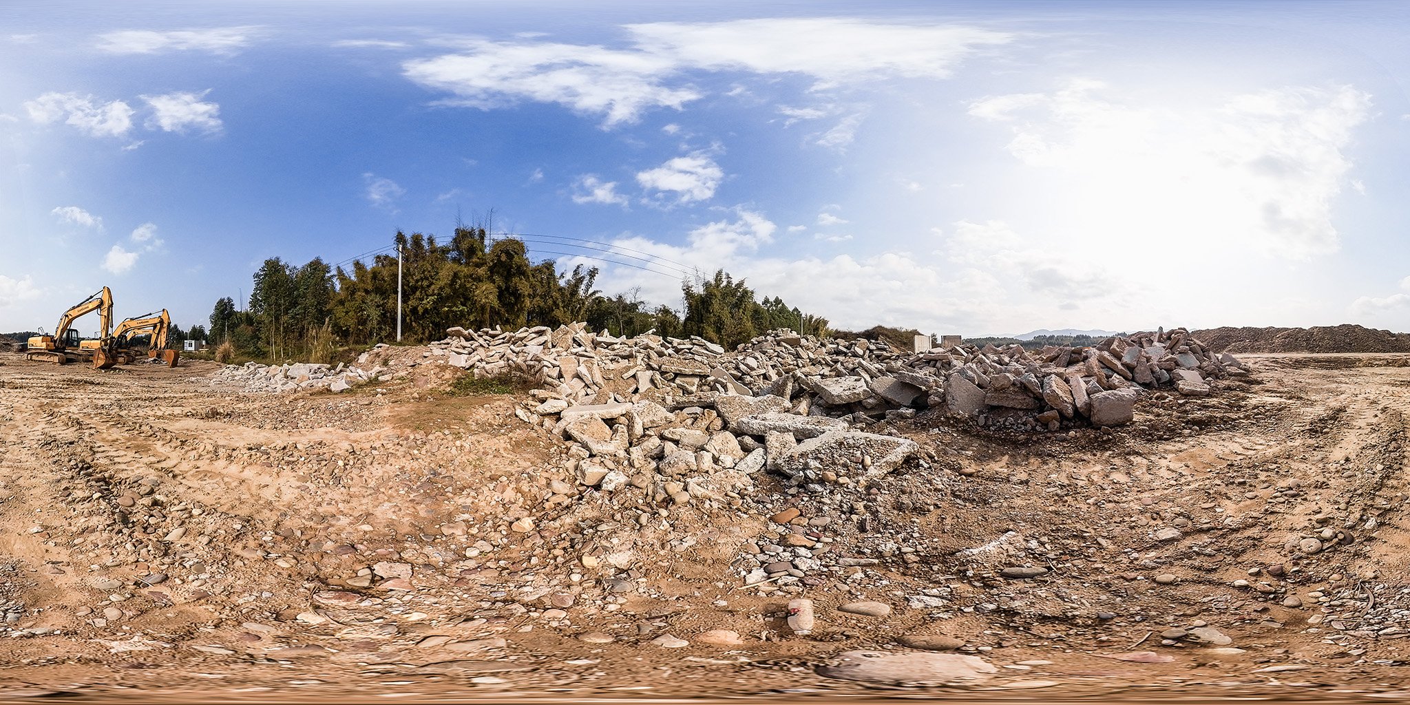 Morning waste rock piles | FREE Nature HDRis | BlenderKit
