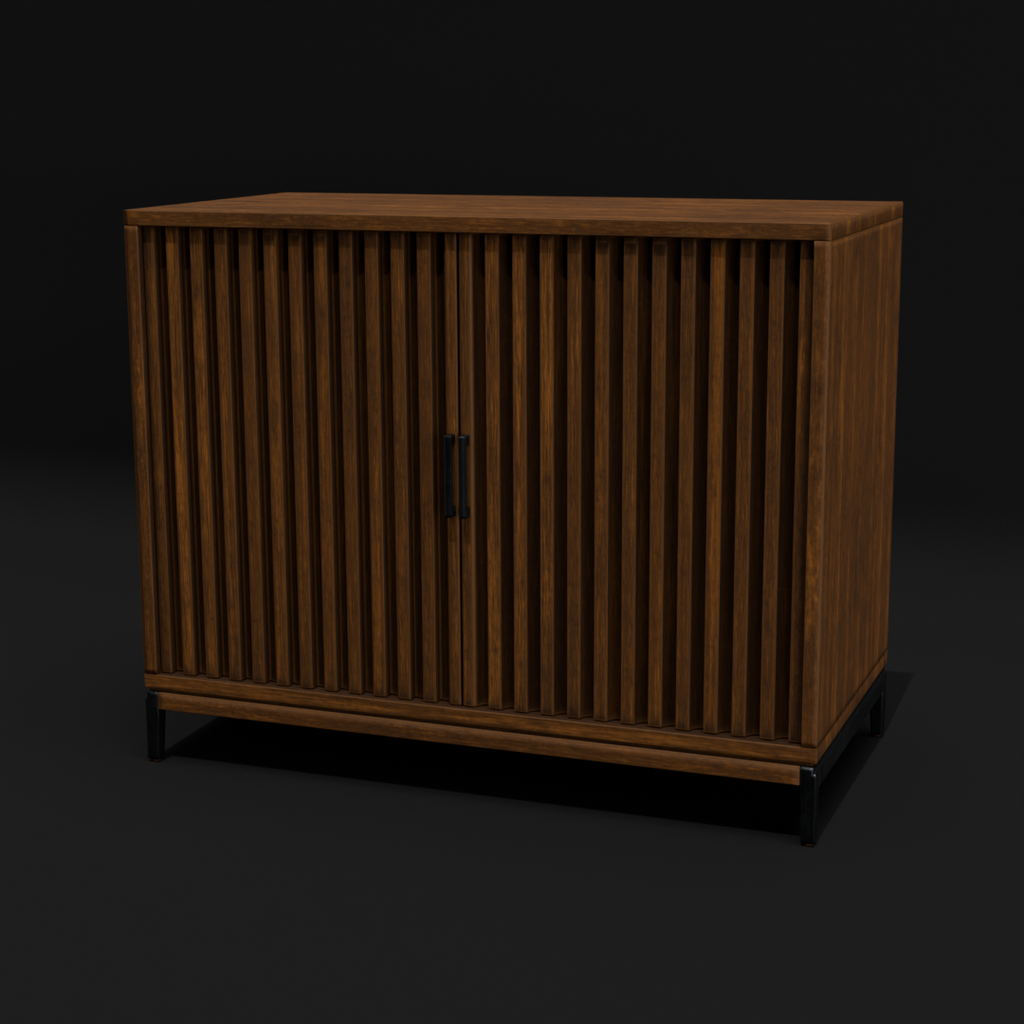 Walnut Wood Cabinet | Commodes models | BlenderKit