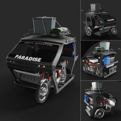 Palawan Tricycle | Modern Motocycles models | BlenderKit