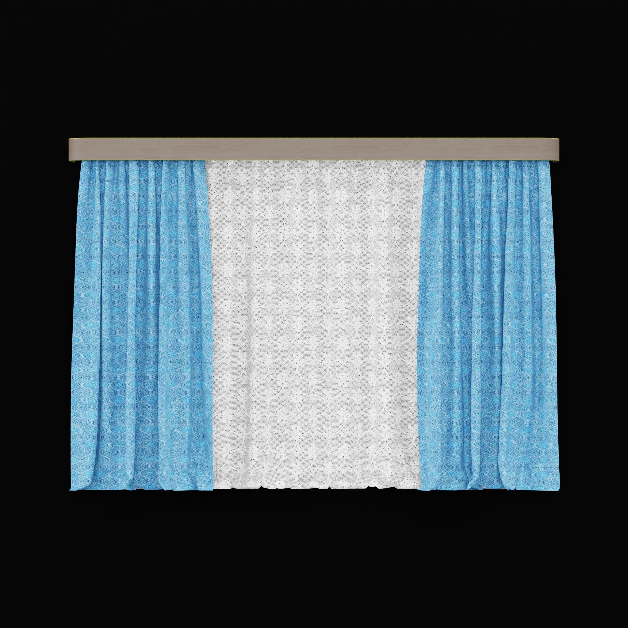 Panoramic window curtain | 3D Curtain models | BlenderKit