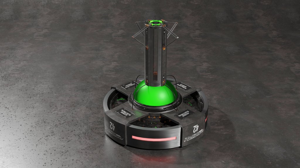 Sci-Fi Wall/Ceiling Turret | FREE Sci-Fi Weapons models | BlenderKit