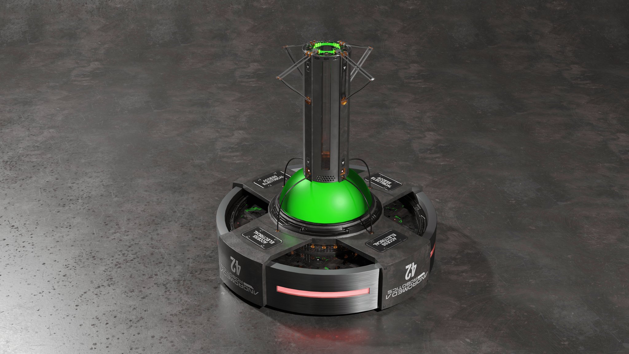 Sci-Fi Wall/Ceiling Turret | FREE Sci-Fi Weapons models | BlenderKit